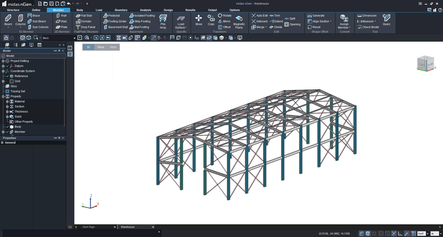 Event | Steel Structure (Warehouse) using MIDAS nGEN